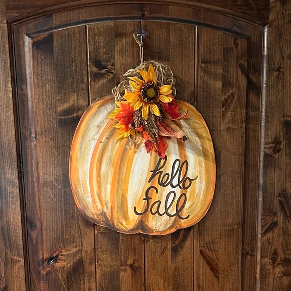 Wall Decor | Hello Fall Pumpkin Door Sign | Poshmark
